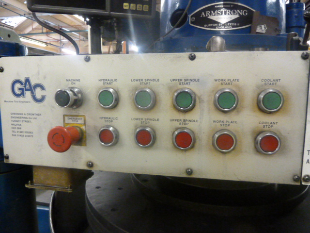 ARMSTRONG Vertical Rotary Lapping Machine. Rebuilt 1998