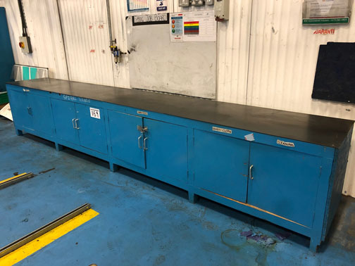 Steel Top Work Bench with Cupboards