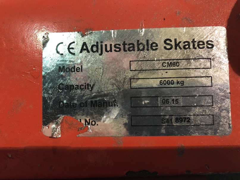 1 x Set of 6 ton Skates and Steering Skate
