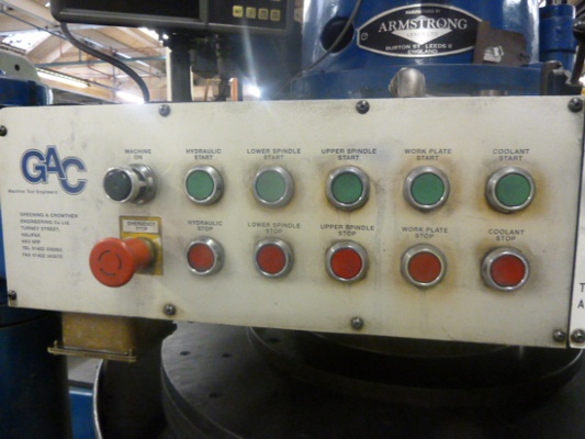 ARMSTRONG Vertical Rotary Lapping Machine. Rebuilt 1998