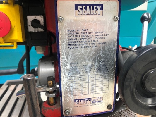 SEALEY SM25 Drilling/Milling Machine